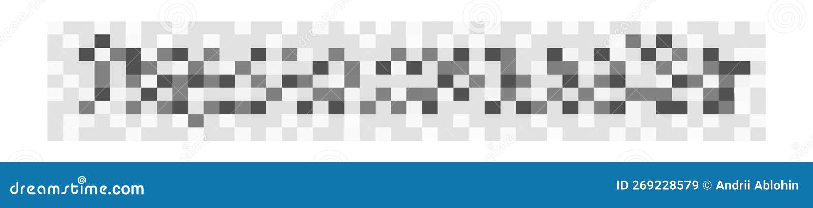Censorship Blur Effect Horizontal Checkered Texture. Gray Pixel Mosaic ...