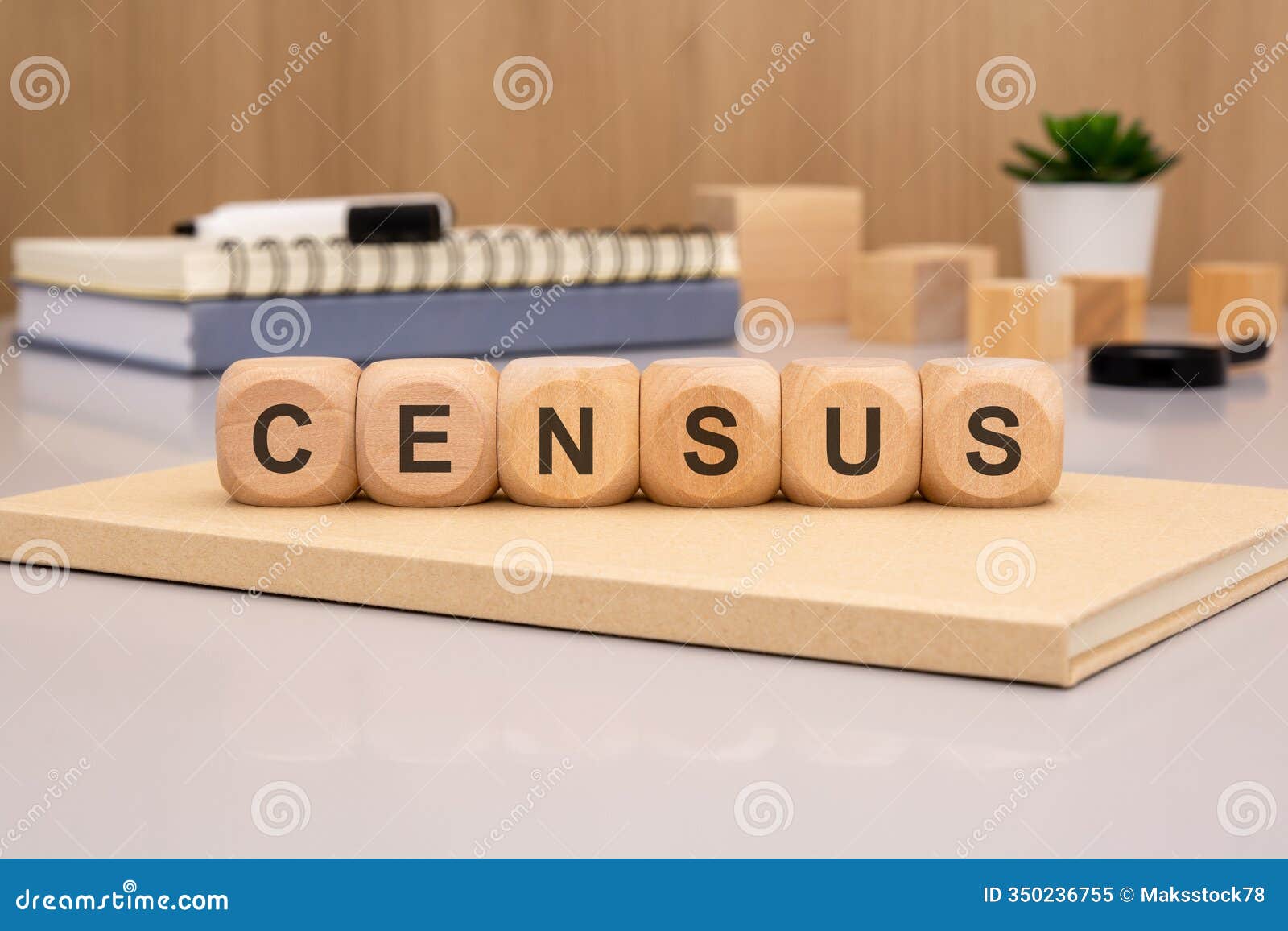Census Concept Illustrated with Wooden Blocks on a Desk Surface for ...