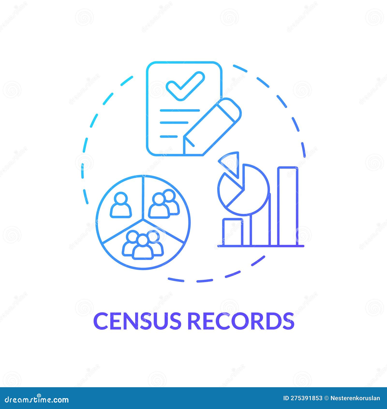 Census Records Blue Gradient Concept Icon Stock Vector - Illustration ...
