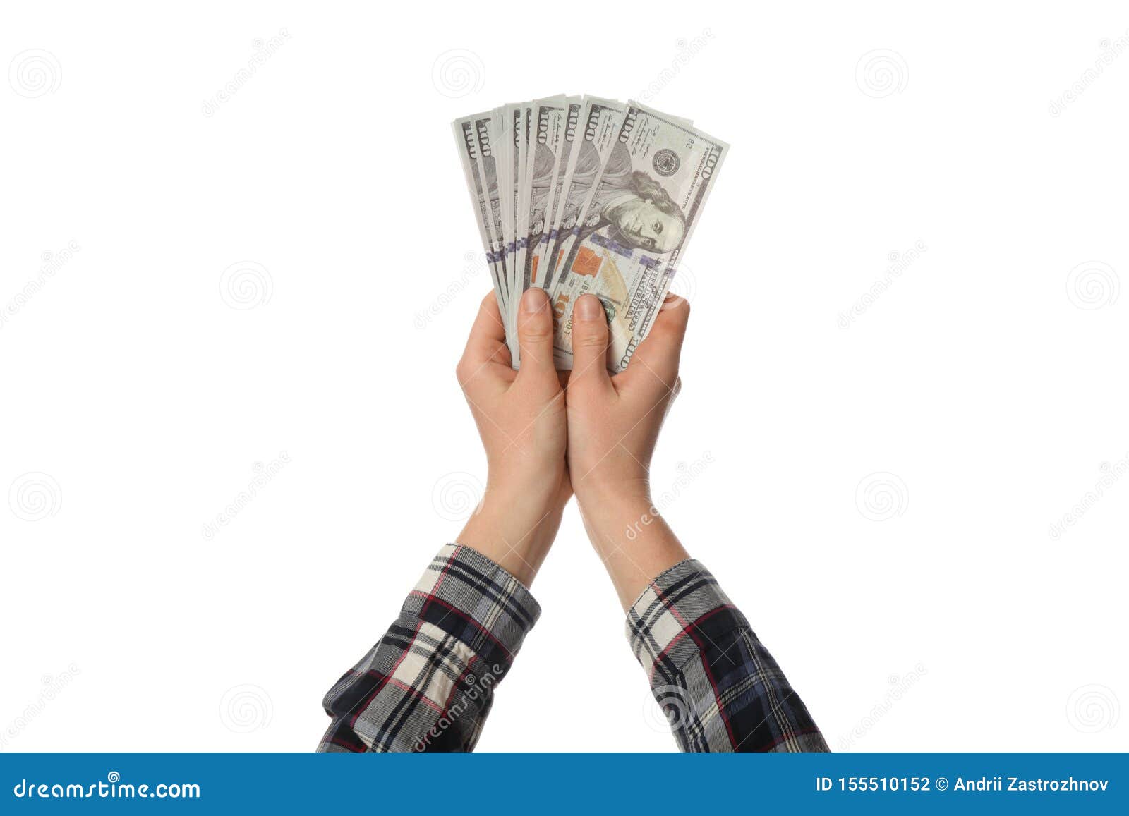 Hundred Dollar Bills Money in Hand Isolated on White Background. Income ... Hundred Dollar Bills Money in Hand Isolated on White Background. Income ...