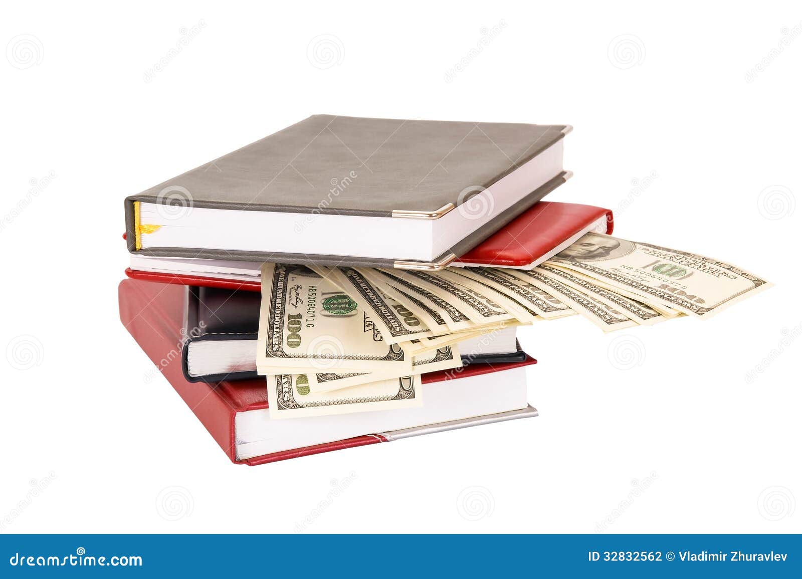 Cent Argents De Billets D'un Dollar Et Une Pile De Carnets Photo stock ... Cent Argents De Billets D'un Dollar Et Une Pile De Carnets Photo stock ...