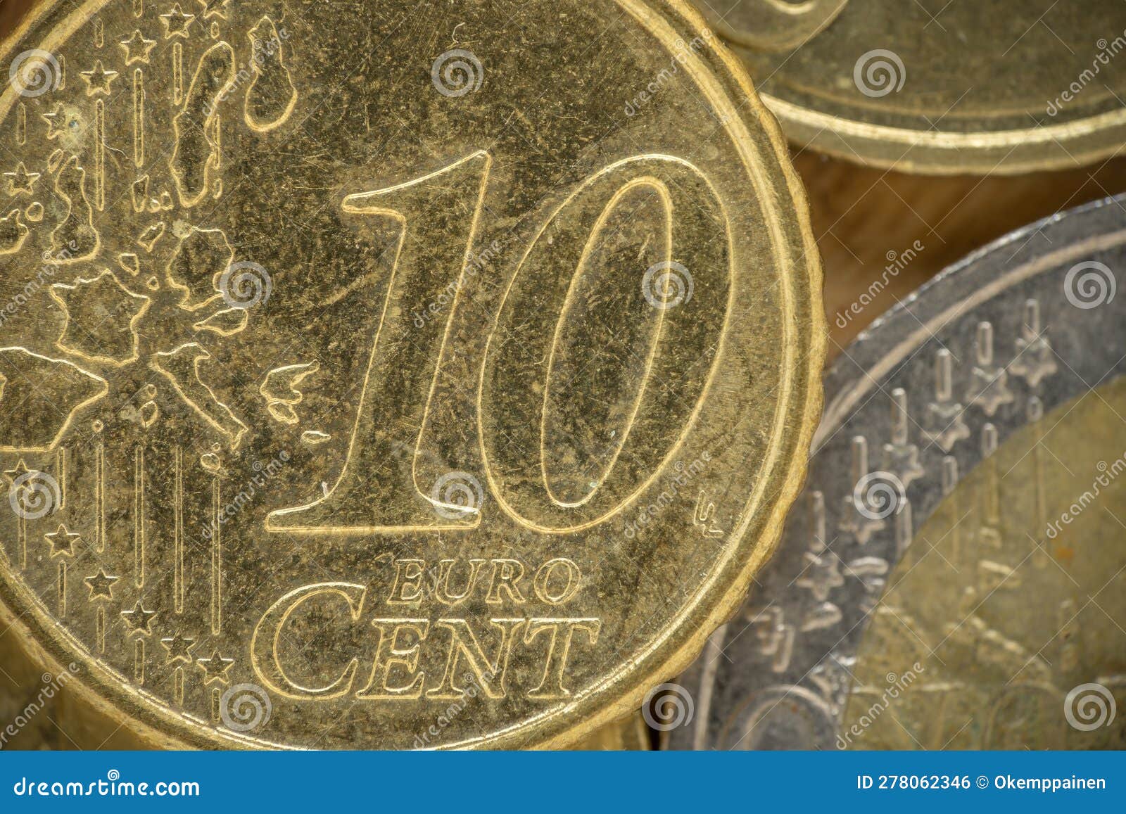 10 Cent Coin (euro). Reverse Side, Macro Stock Photo - Image of euro ...