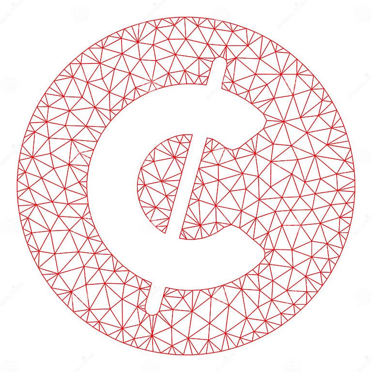 Cent Coin Polygonal Frame Vector Mesh Illustration Stock Vector ...