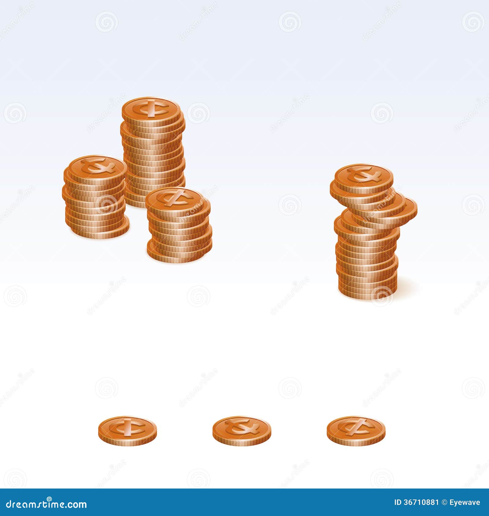 Cent Coin Stack Vector Icons Stock Vector - Illustration of variation ...