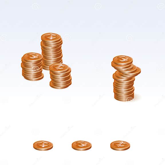 Cent Coin Stack Vector Icons Stock Vector - Illustration of variation ...