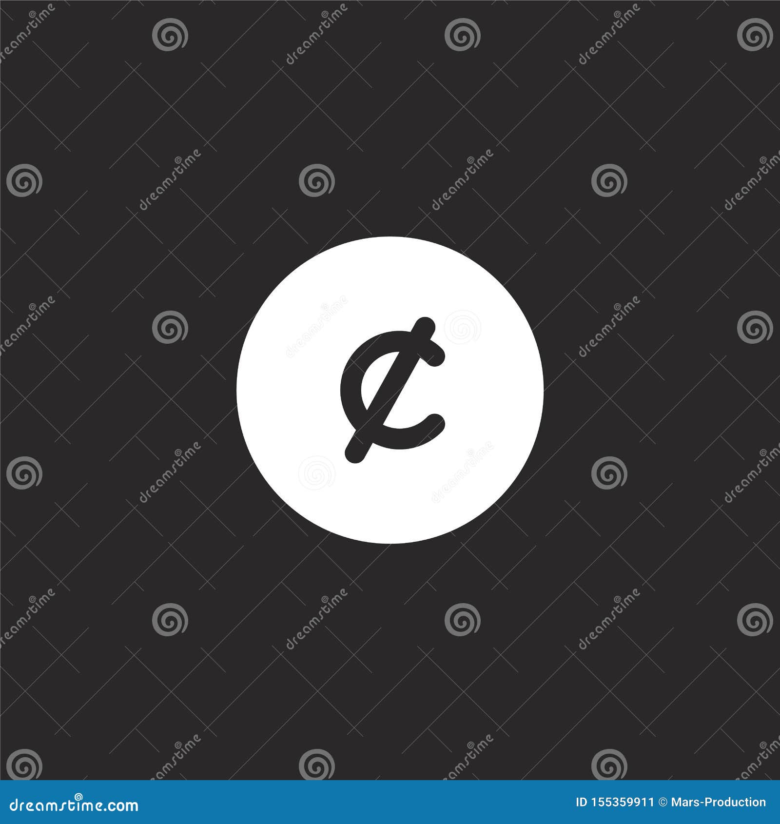 Cent Icon. Filled Cent Icon for Website Design and Mobile, App ...