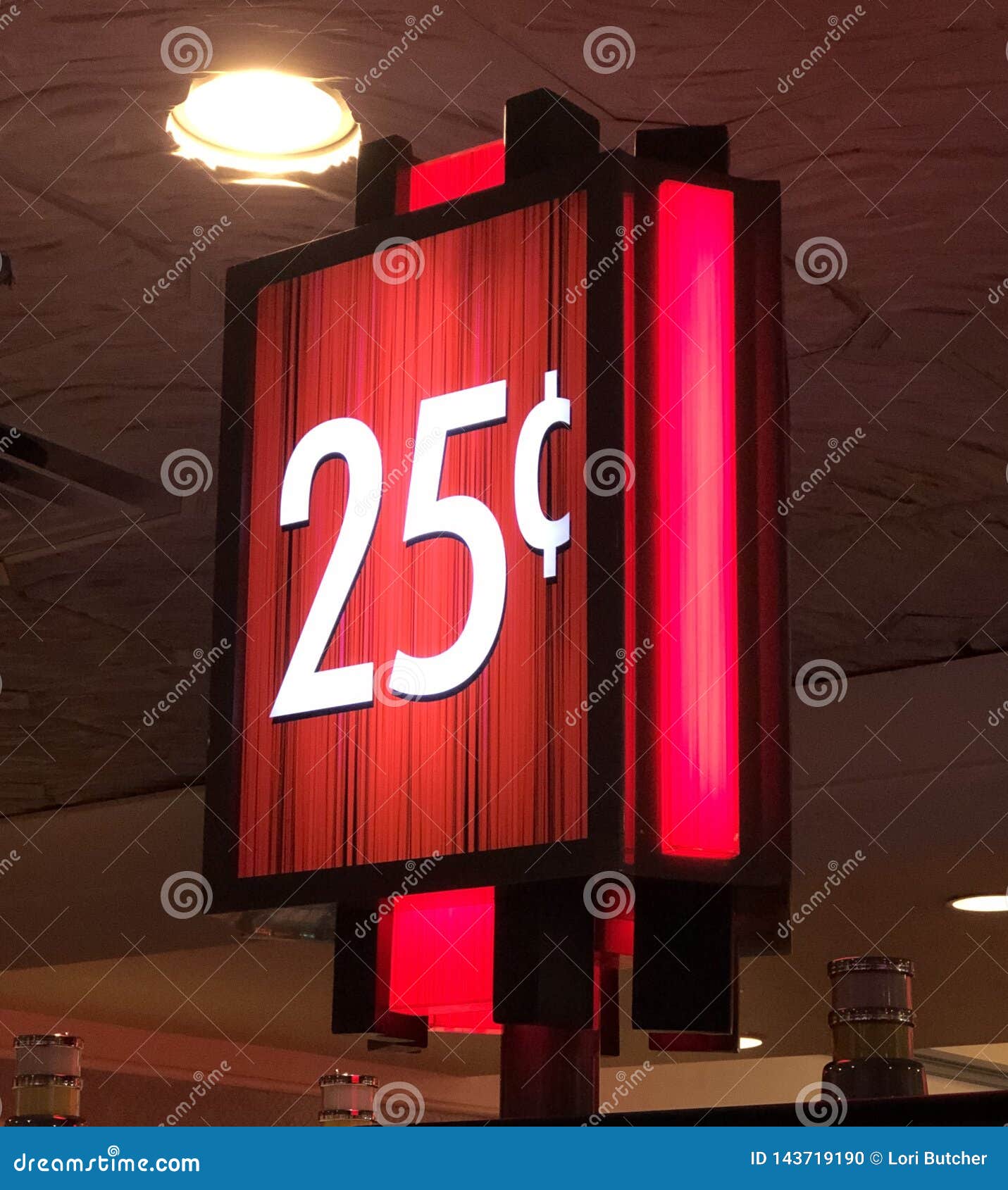 25 cent lighted sign stock photo. Image of casino, close - 143719190