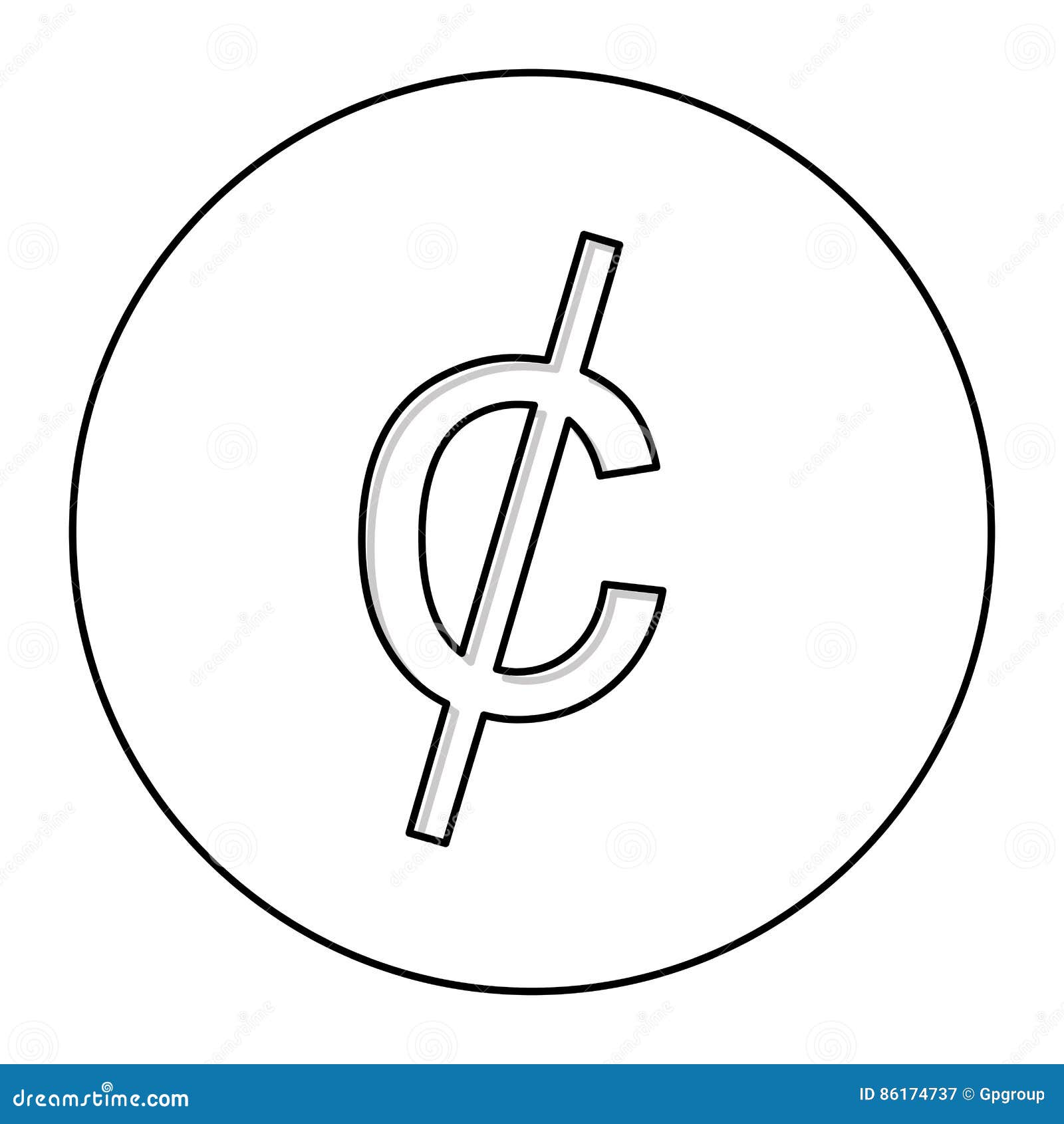 Cent Penny Currency Symbol Icon Stock Illustration - Illustration of ...