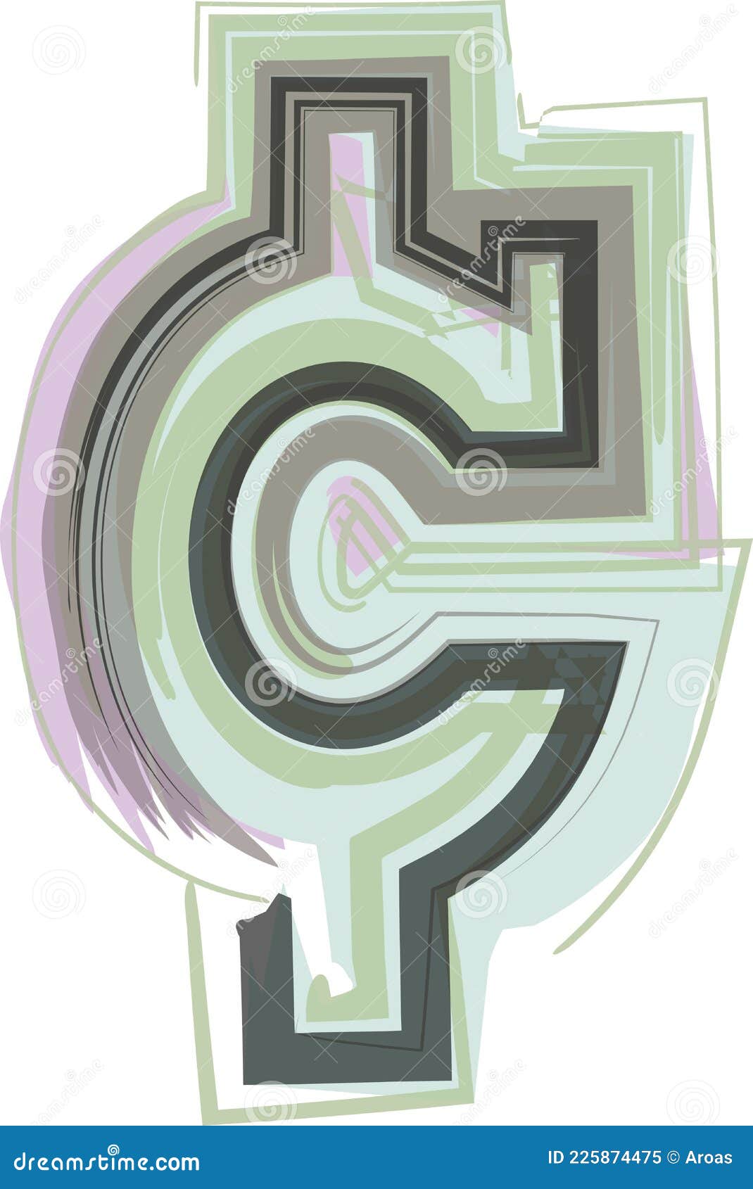 Cent Symbol Line Logo Icon Design Stock Vector - Illustration of cent ...