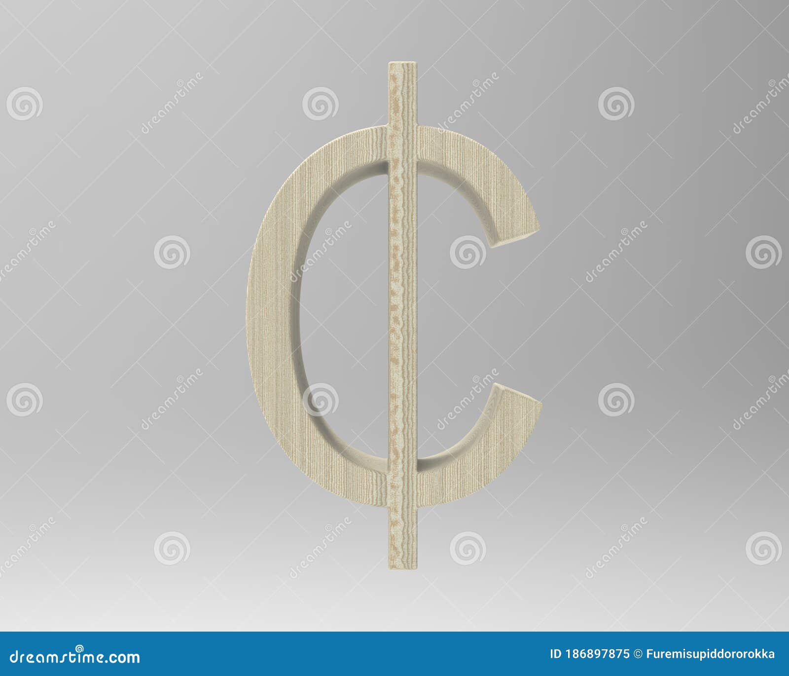 Cent Symbol Sign Isolated Centas Sent 3d Render Stock Illustration ...