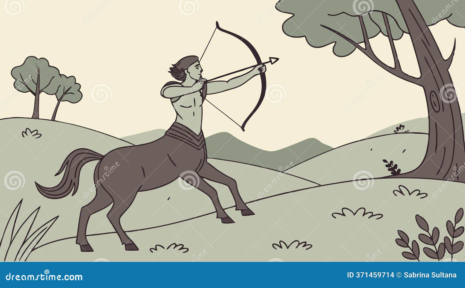 Centaur Archer Silhouette Mythical Creature Illustration Vector For Art ...