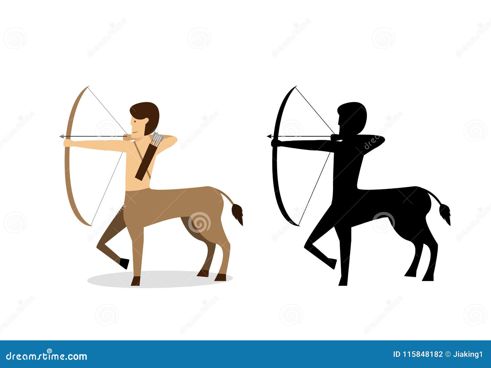 Centaur Archer in Flat and Silhouette Style Vector Stock Vector ...