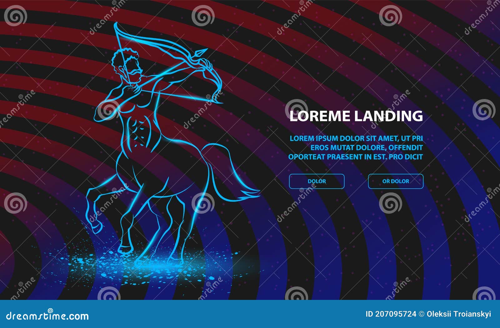 Centaur with a Bow, Front View. Vector Sagittarius Zodiac Illustration ...