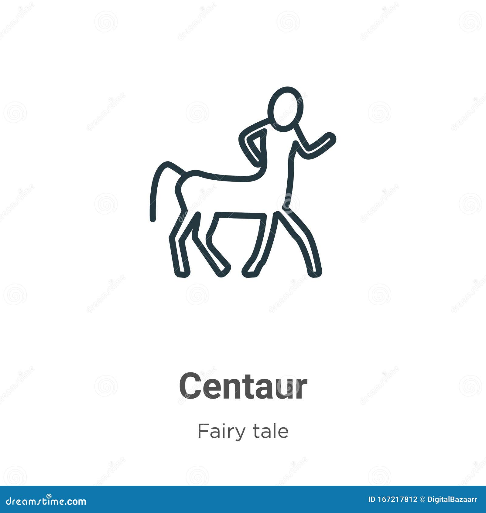 Centaur Outline Vector Icon. Thin Line Black Centaur Icon, Flat Vector Simple Element ...