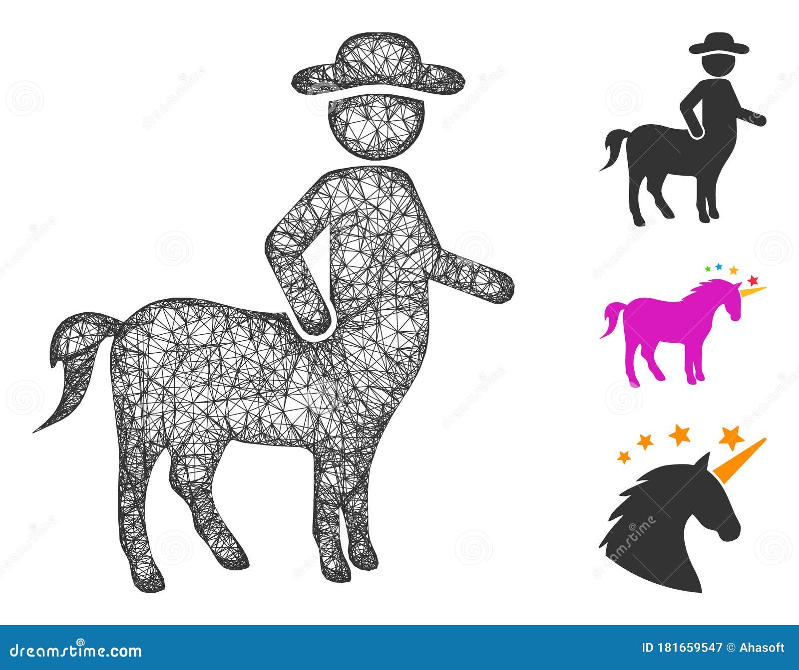 Centaur Polygonal Web Vector Mesh Illustration Stock Illustration ...