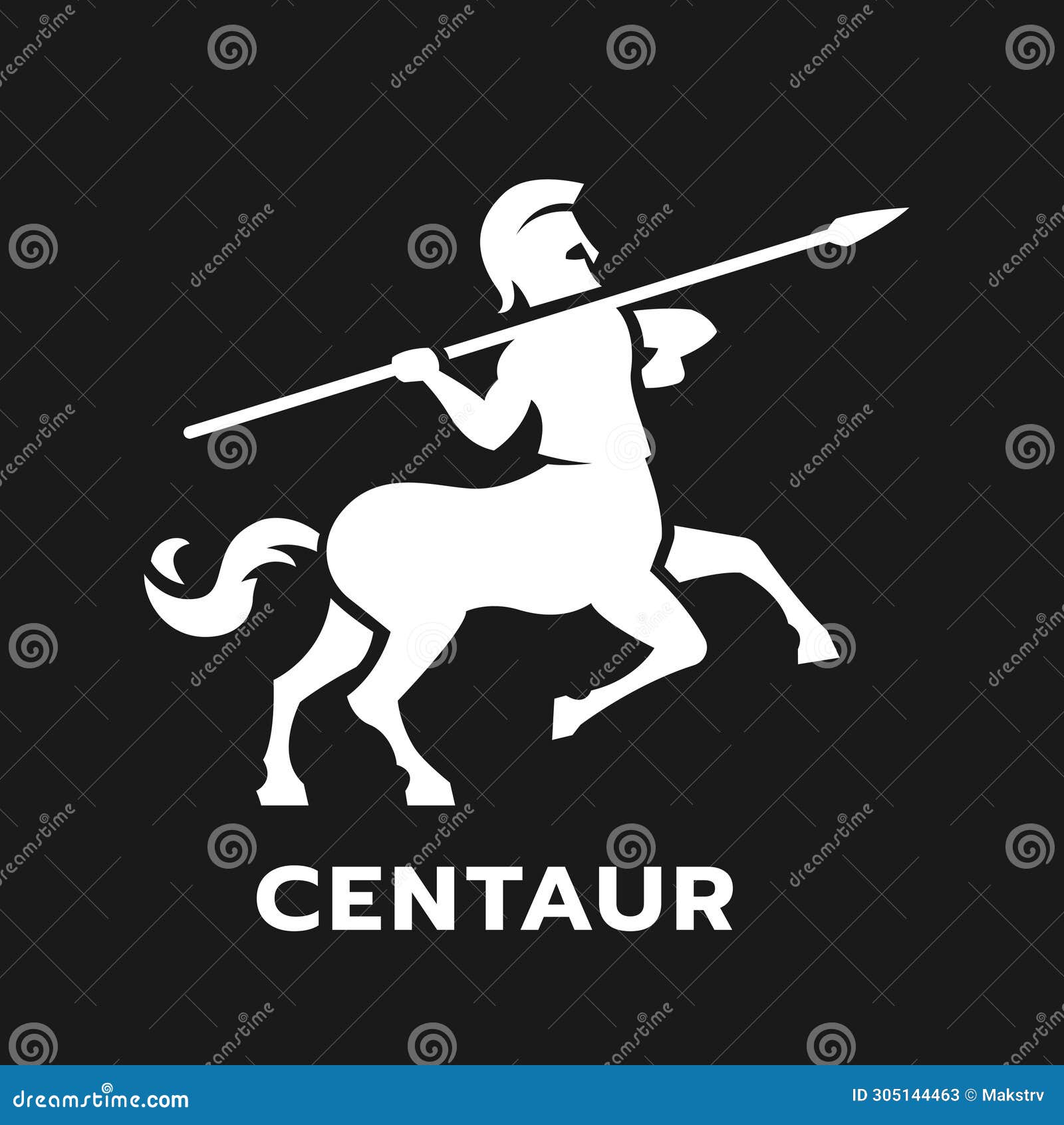 Centaur with a Spear in His Hands Logo. Stock Illustration ...