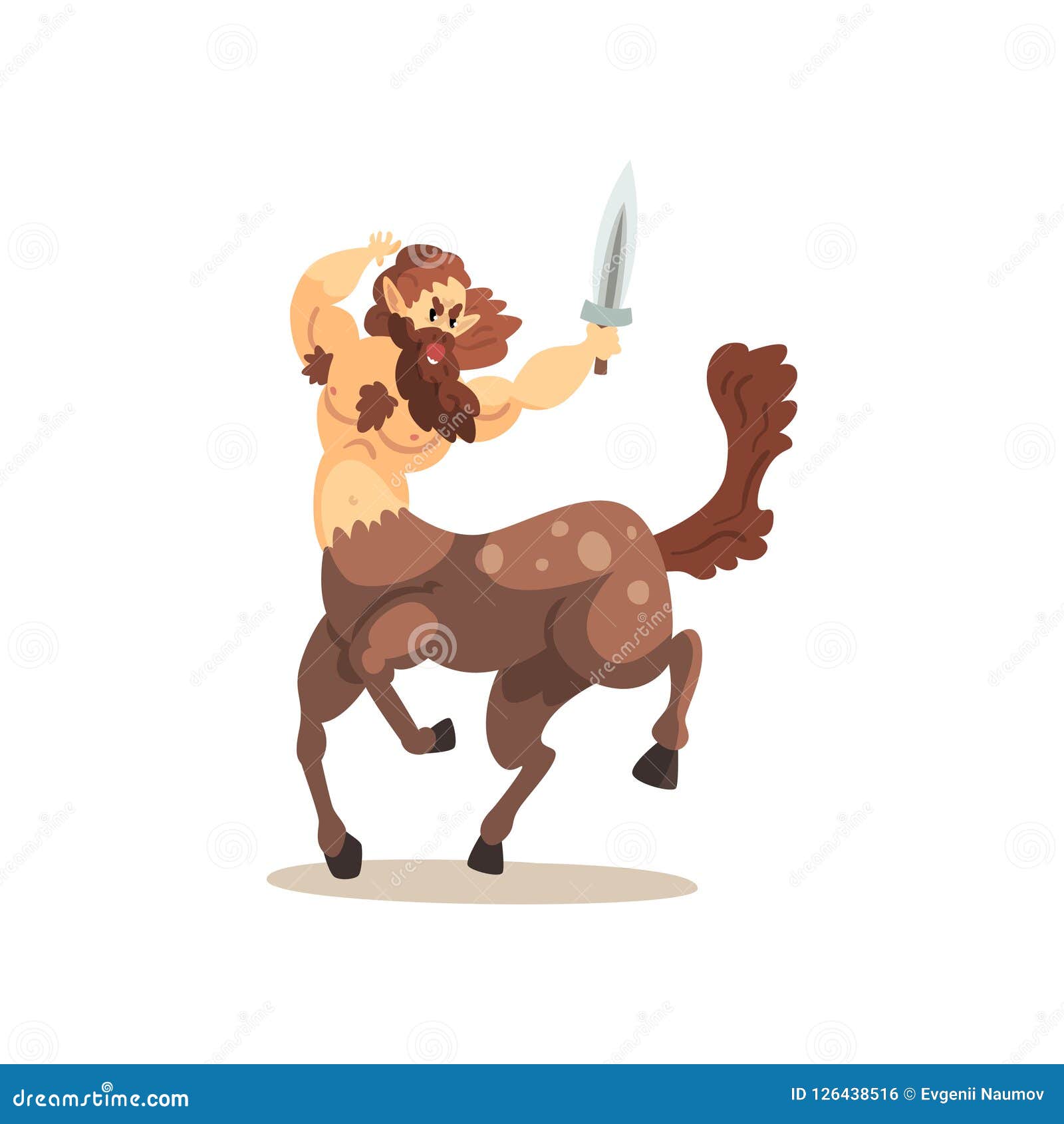 Centaur Warrior With Sword, Ancient Mythical Creature Cartoon Vector ...