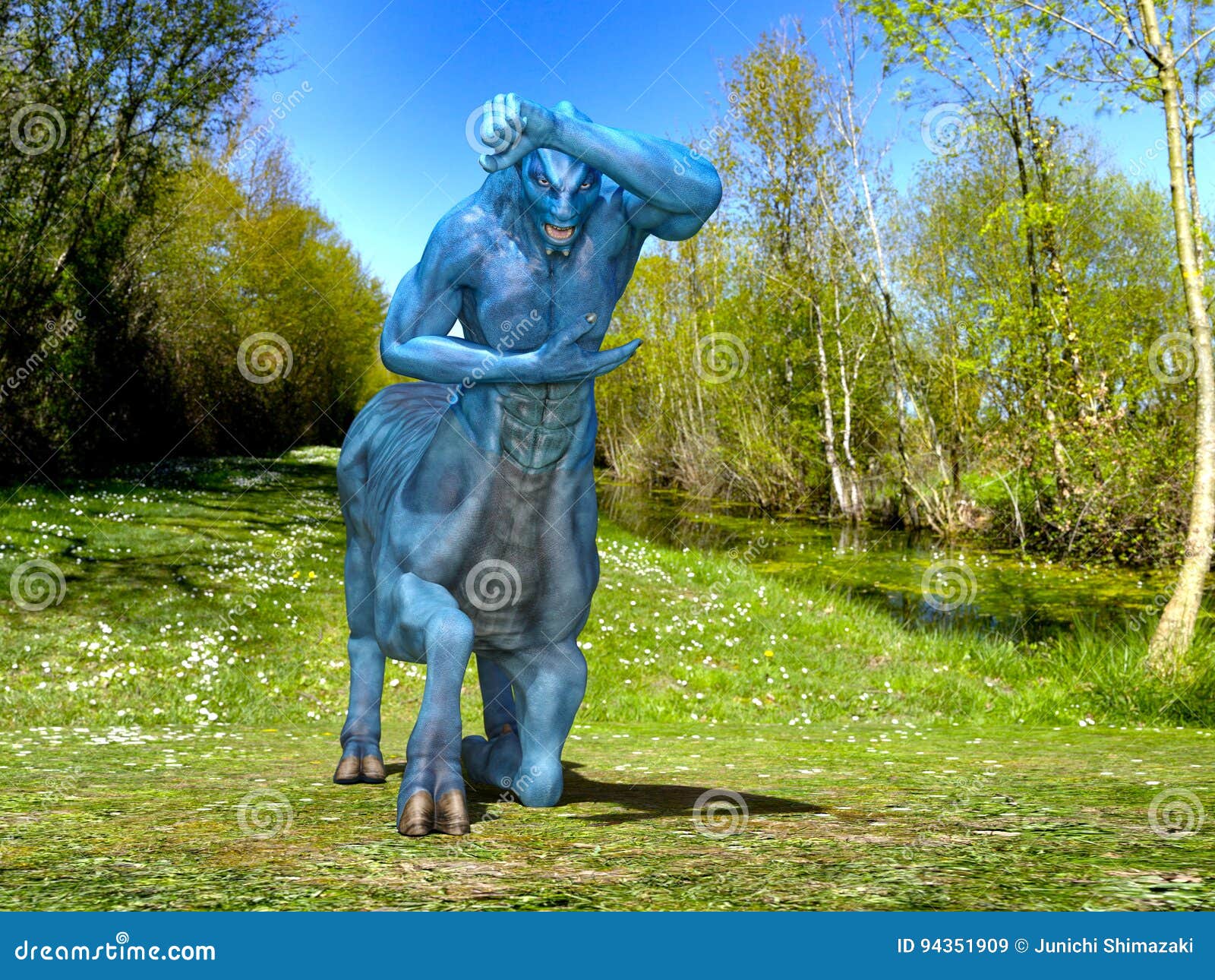 Centaurus image stock. Image du pelouse, herbe, statue - 94351909