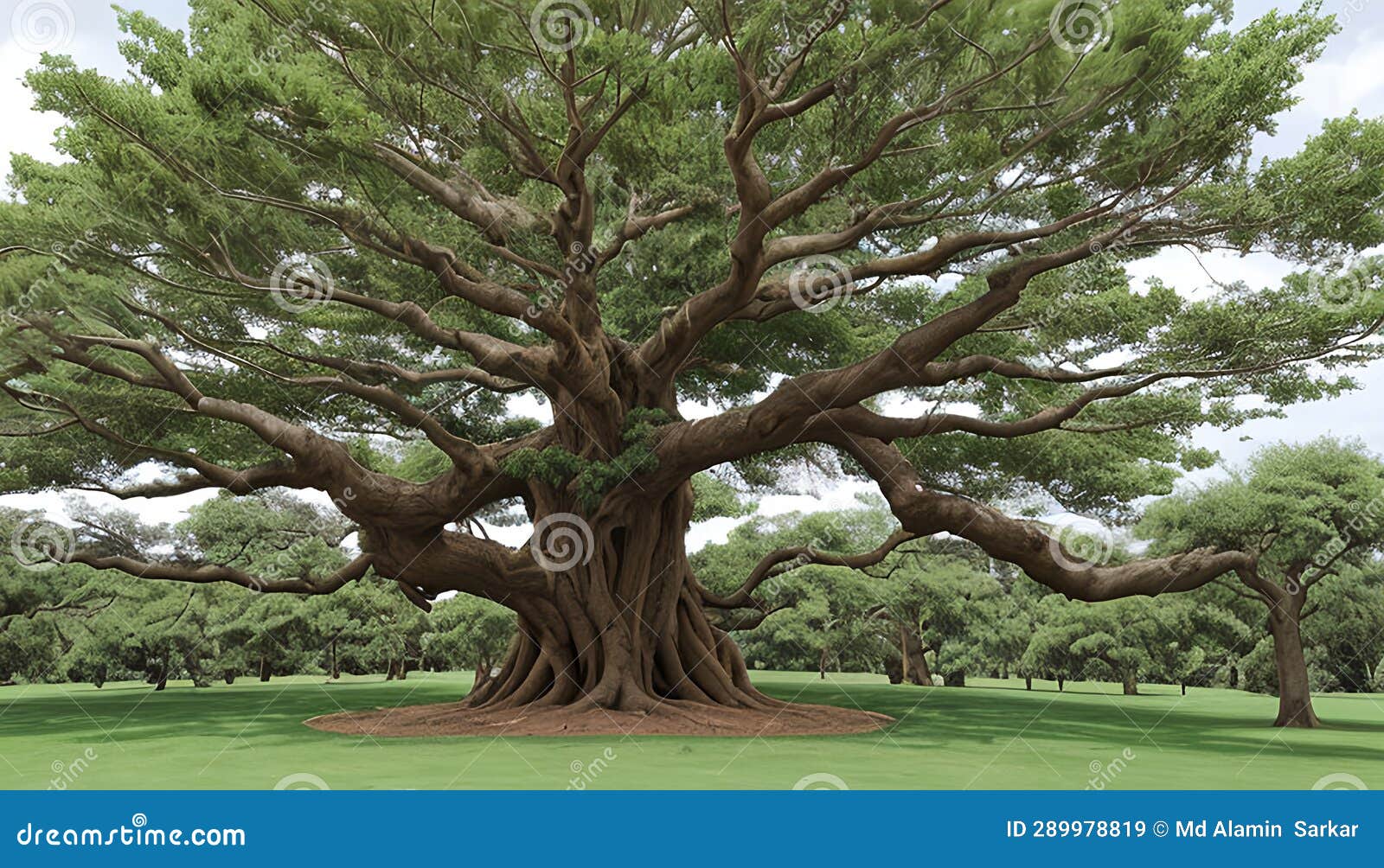 Centenarian Tree, Big Tree With Large Trunk And Big Roots Above The ...