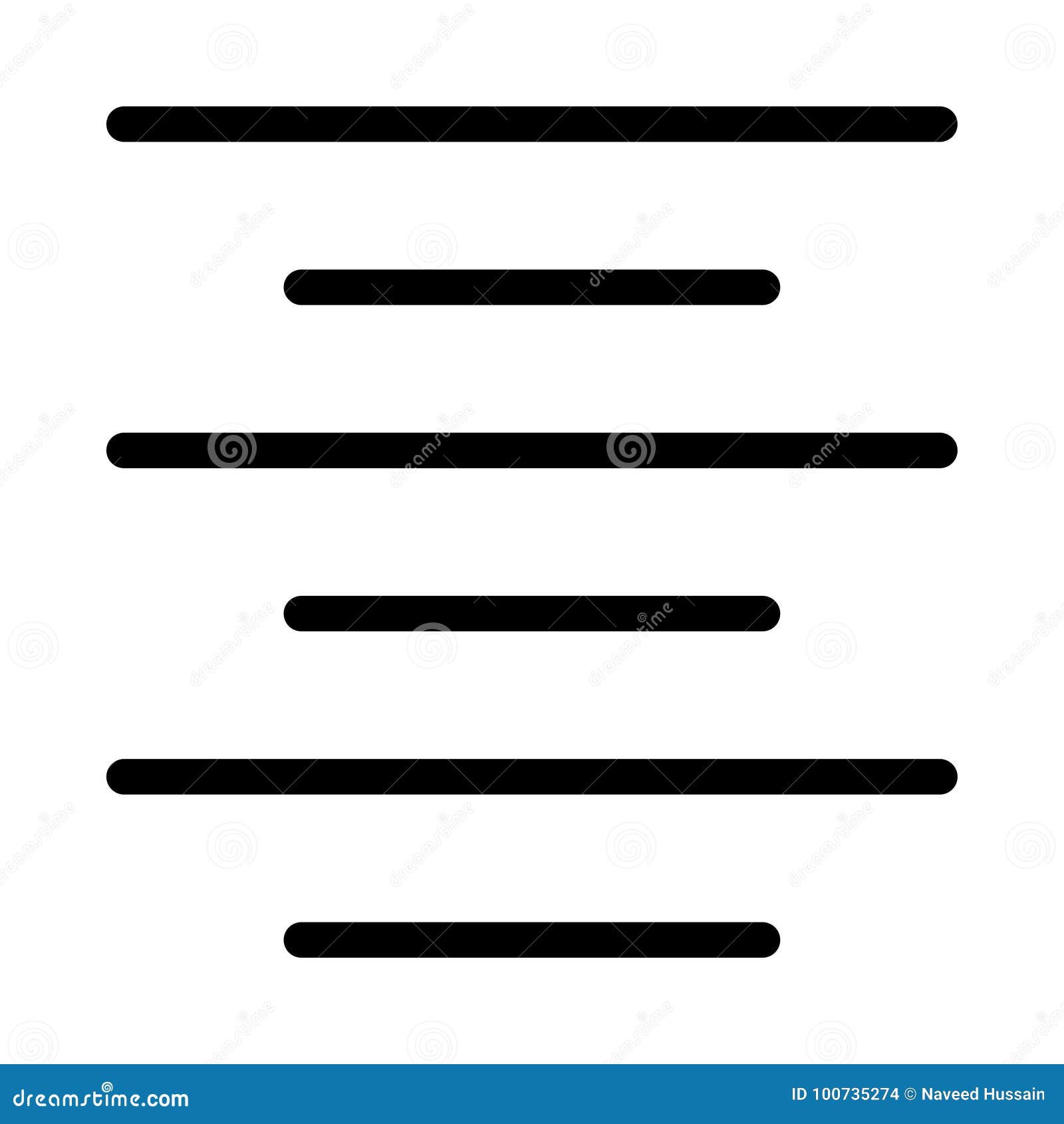 Center Align Vector Icon On White Background. Flat Vector Center Align ...