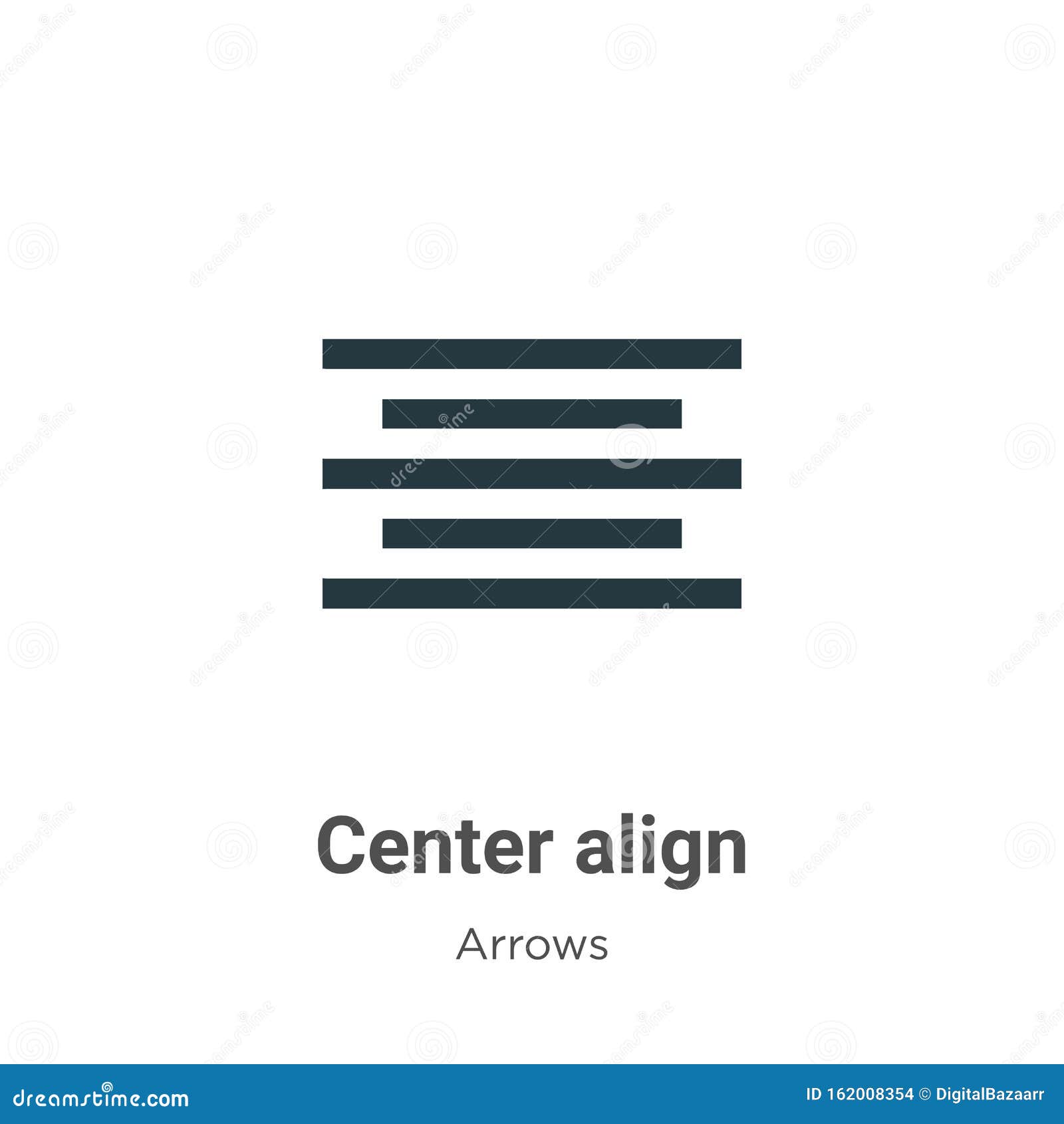 Center Align Vector Icon On White Background. Flat Vector Center Align ...