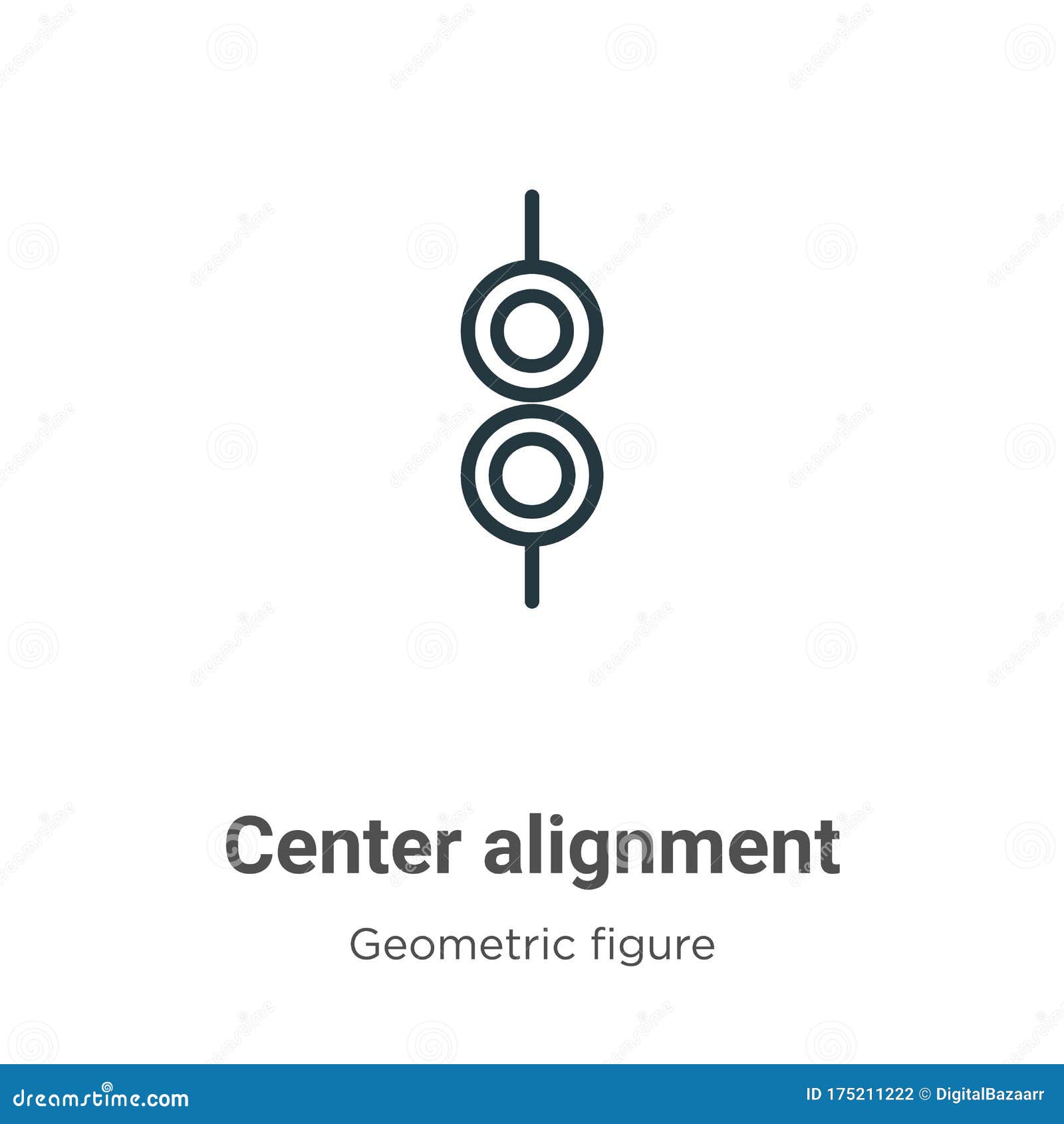 Center Alignment Outline Vector Icon. Thin Line Black Center Alignment ...
