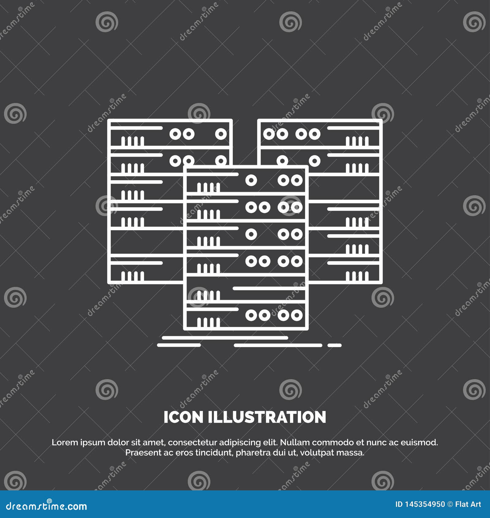 Center, Centre, Data, Database, Server Icon. Line Vector Symbol for UI ...