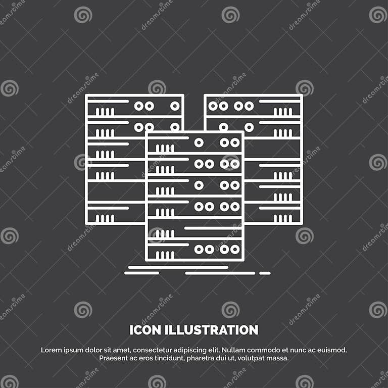 Center, Centre, Data, Database, Server Icon. Line Vector Symbol for UI and UX, Website or Mobile ...