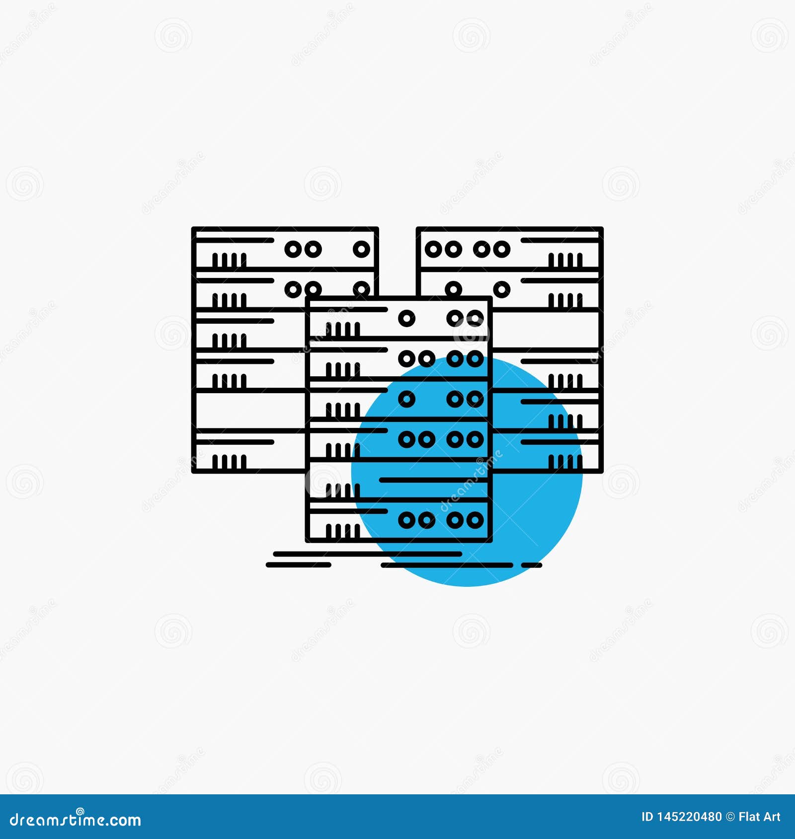Center, Centre, Data, Database, Server Line Icon Stock Vector ...
