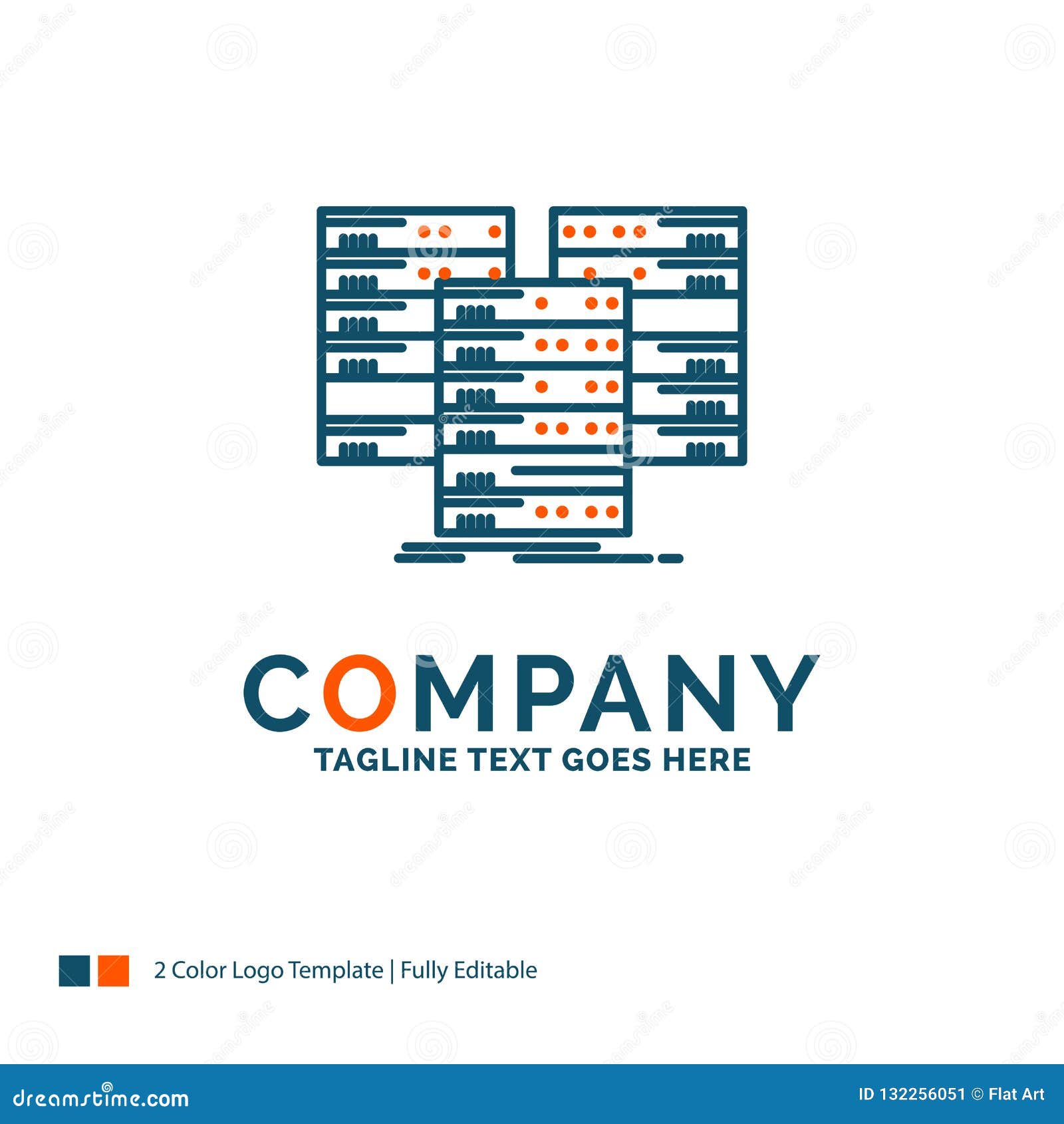 Center, Centre, Data, Database, Server Logo Design. Blue and Ora Stock ...