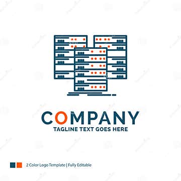 Center, Centre, Data, Database, Server Logo Design. Blue and Ora Stock ...