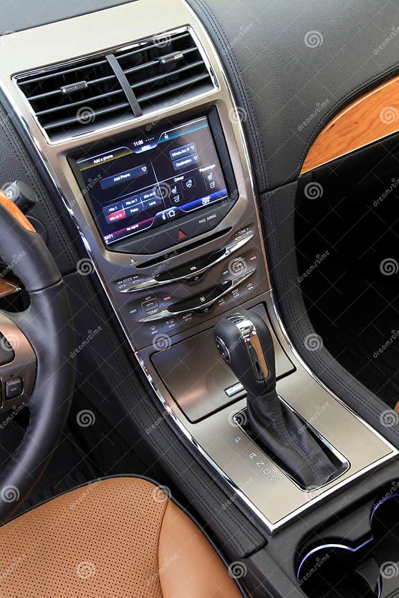 Center Console Luxury Automobile Stock Image - Image of gear, luxury ...