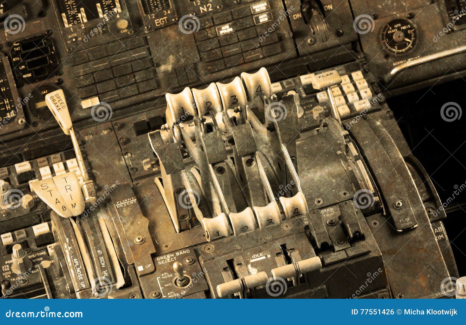 Center Console and Throttles in Airplane Stock Photo - Image of cockpit ...