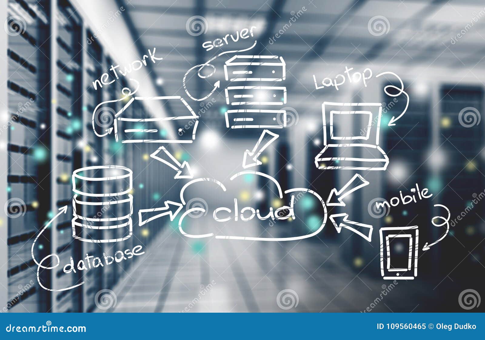 Abstract of Modern High Tech Internet Data Center Stock Illustration ...