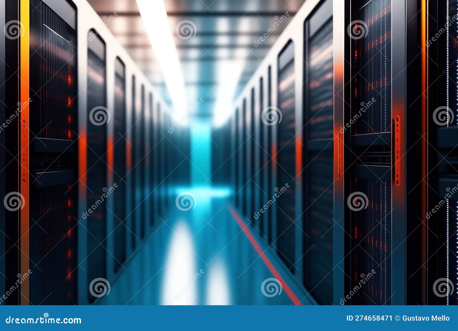 Center of Data Center Room. Generative AI Stock Illustration ...