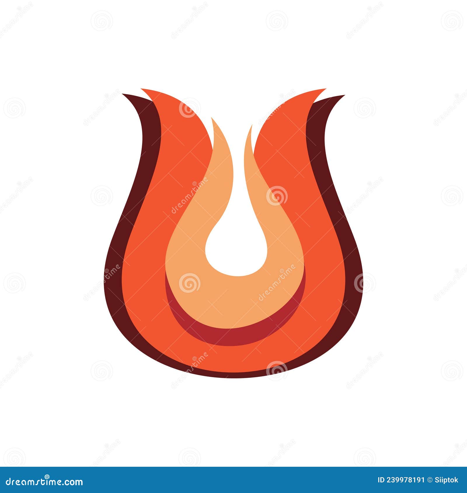 Center Fire Flame Unique Shape Logo Design Stock Vector - Illustration ...