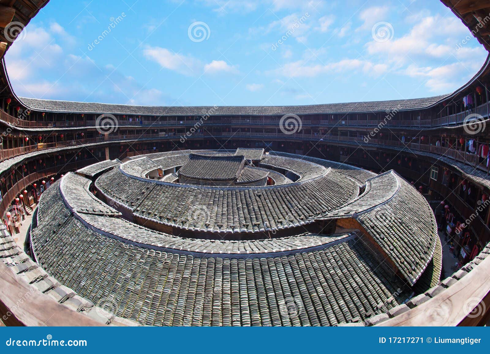 The Center of Hakka Earth Building 5 Stock Image - Image of traditional ...