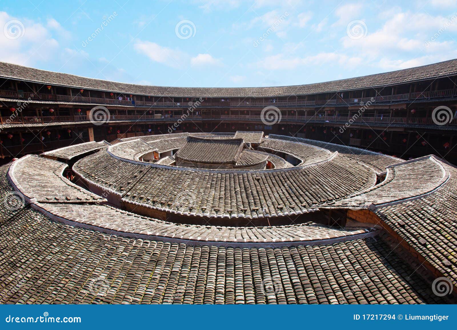 The Center of Hakka Earth Building 6 Stock Photo - Image of china ...