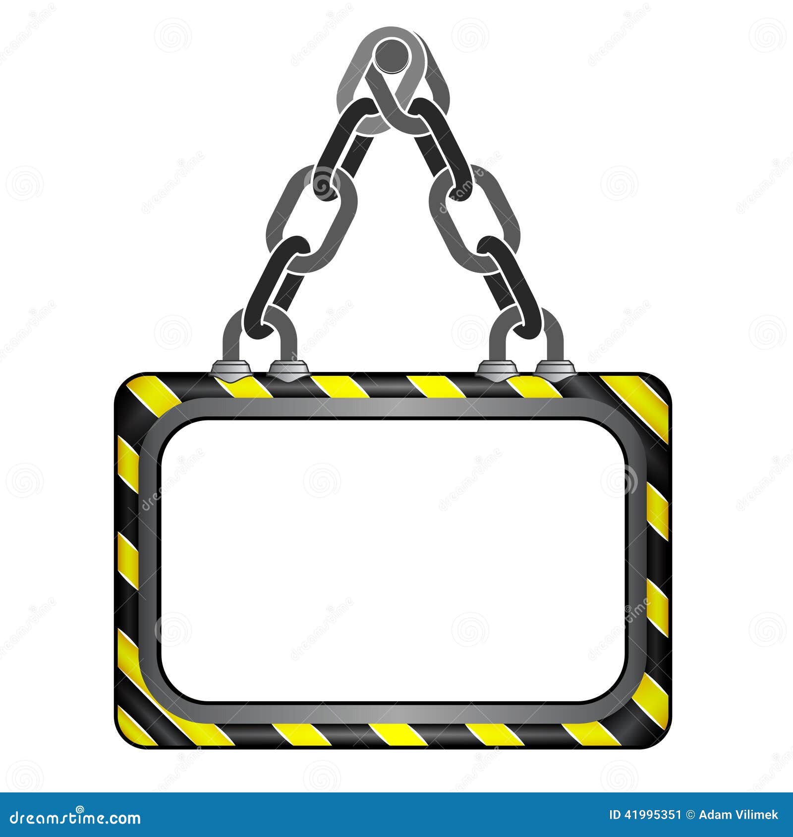 Center Hanged Black Yellow Striped Chain Board Template Stock ...