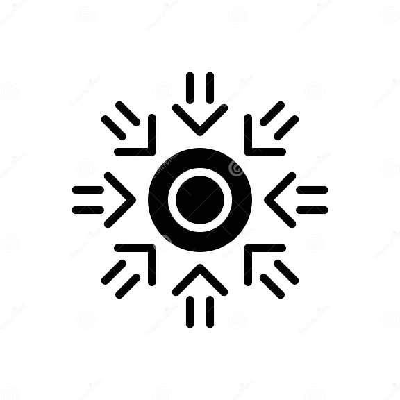 Black Solid Icon for Center, Point and Direction Stock Illustration ...