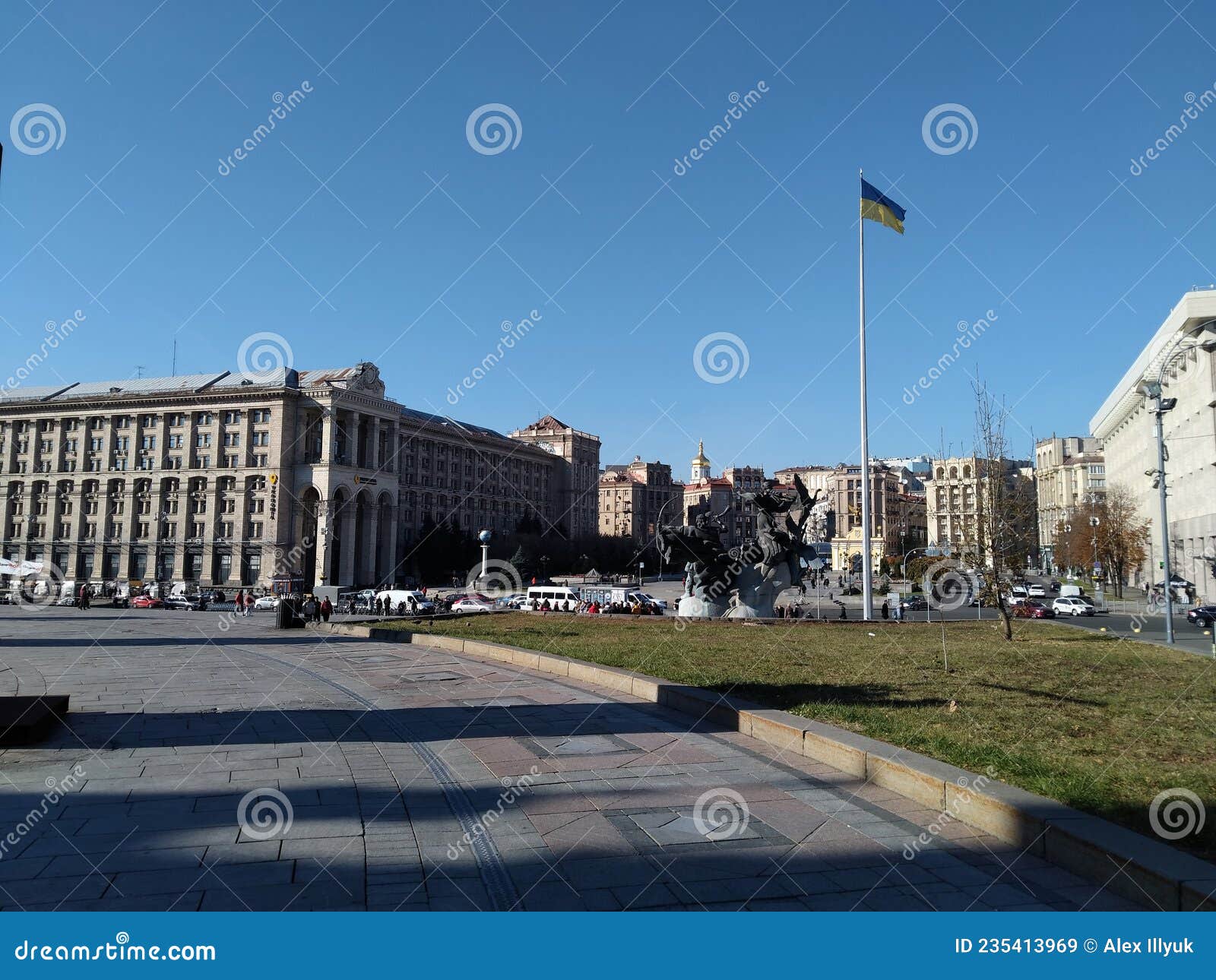 The Center of Kiev Khreshchatyk Large Area Editorial Stock Image ...