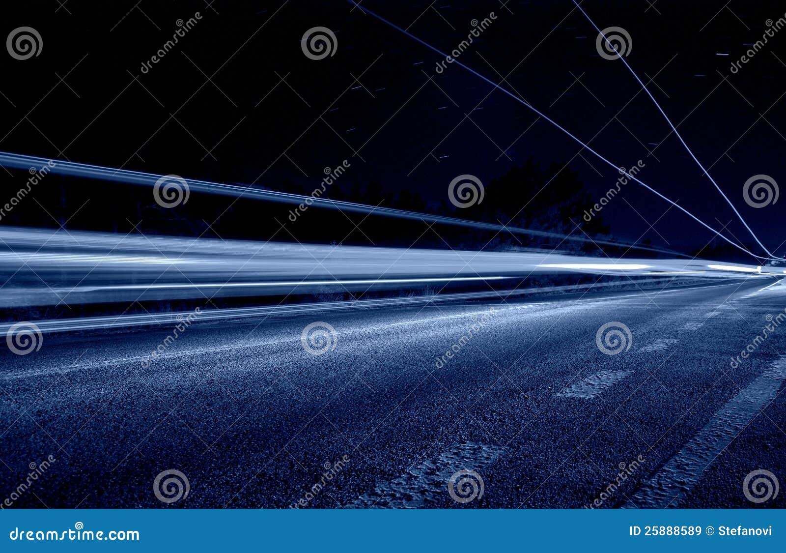Center-line with Abstract Blue Lights Stock Image - Image of color ...