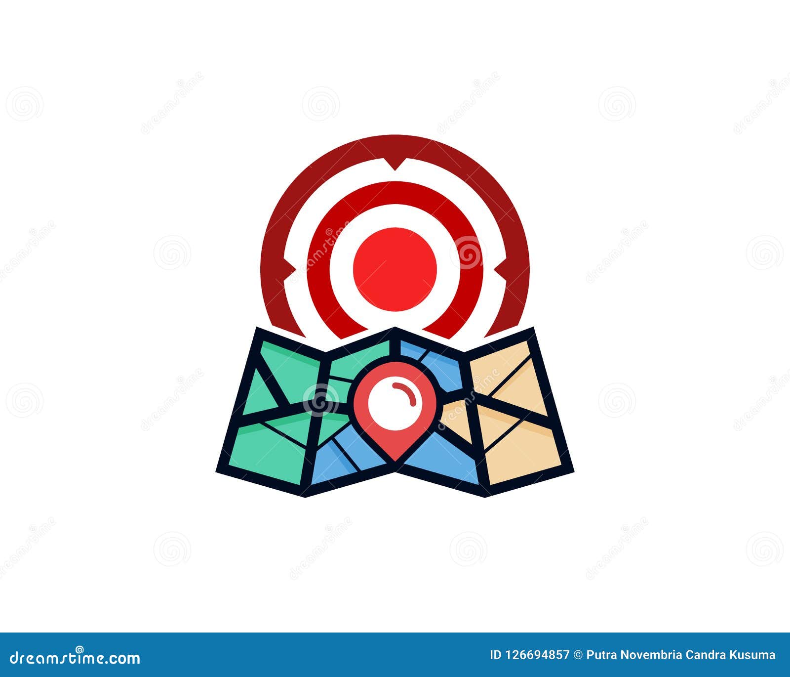 Center Map Logo Icon Design Stock Vector - Illustration of creative ...