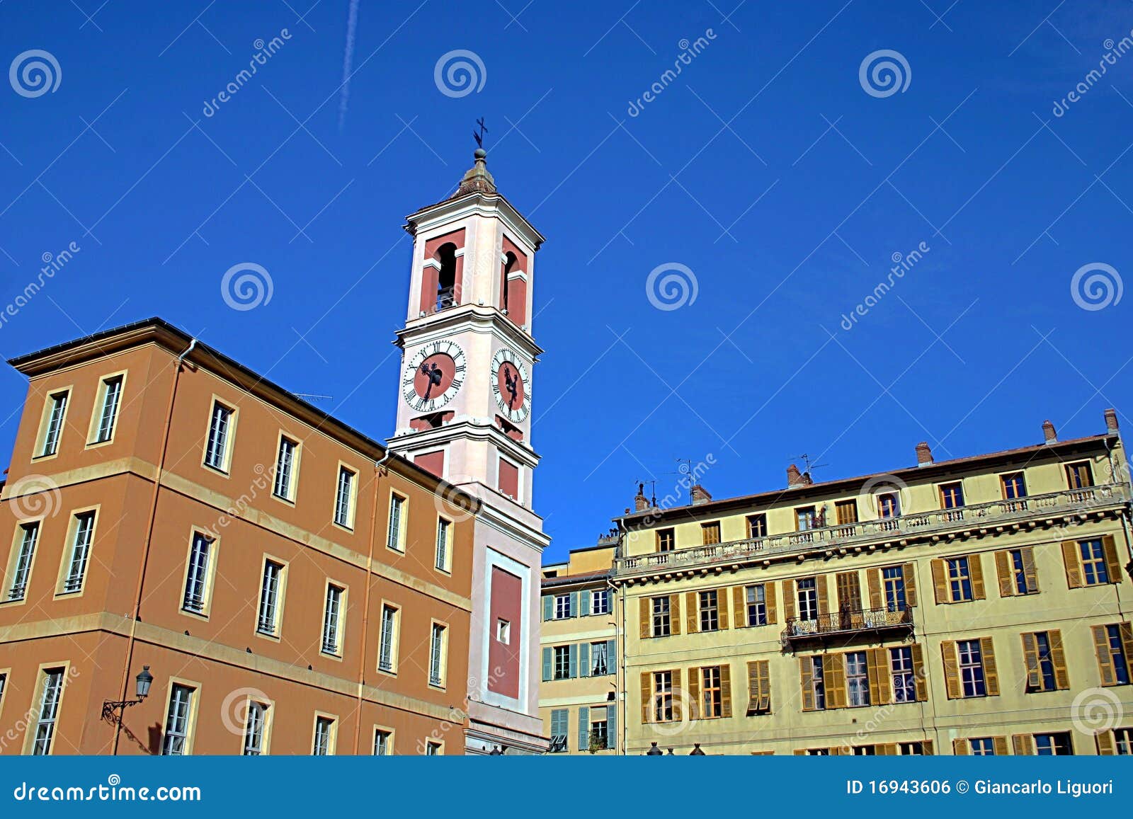 Center of Nice, France stock photo. Image of clock, azur - 16943606