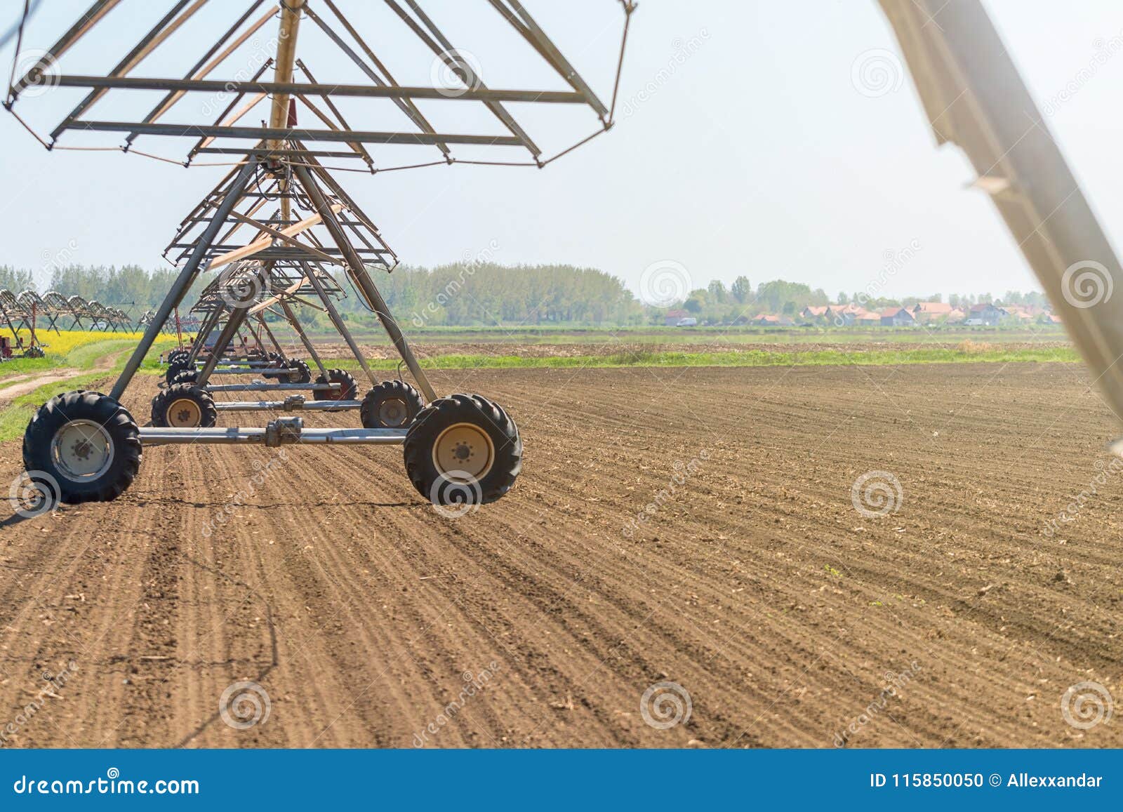 Center Pivot Irrigation System in Field. Agriculture Stock Photo ...