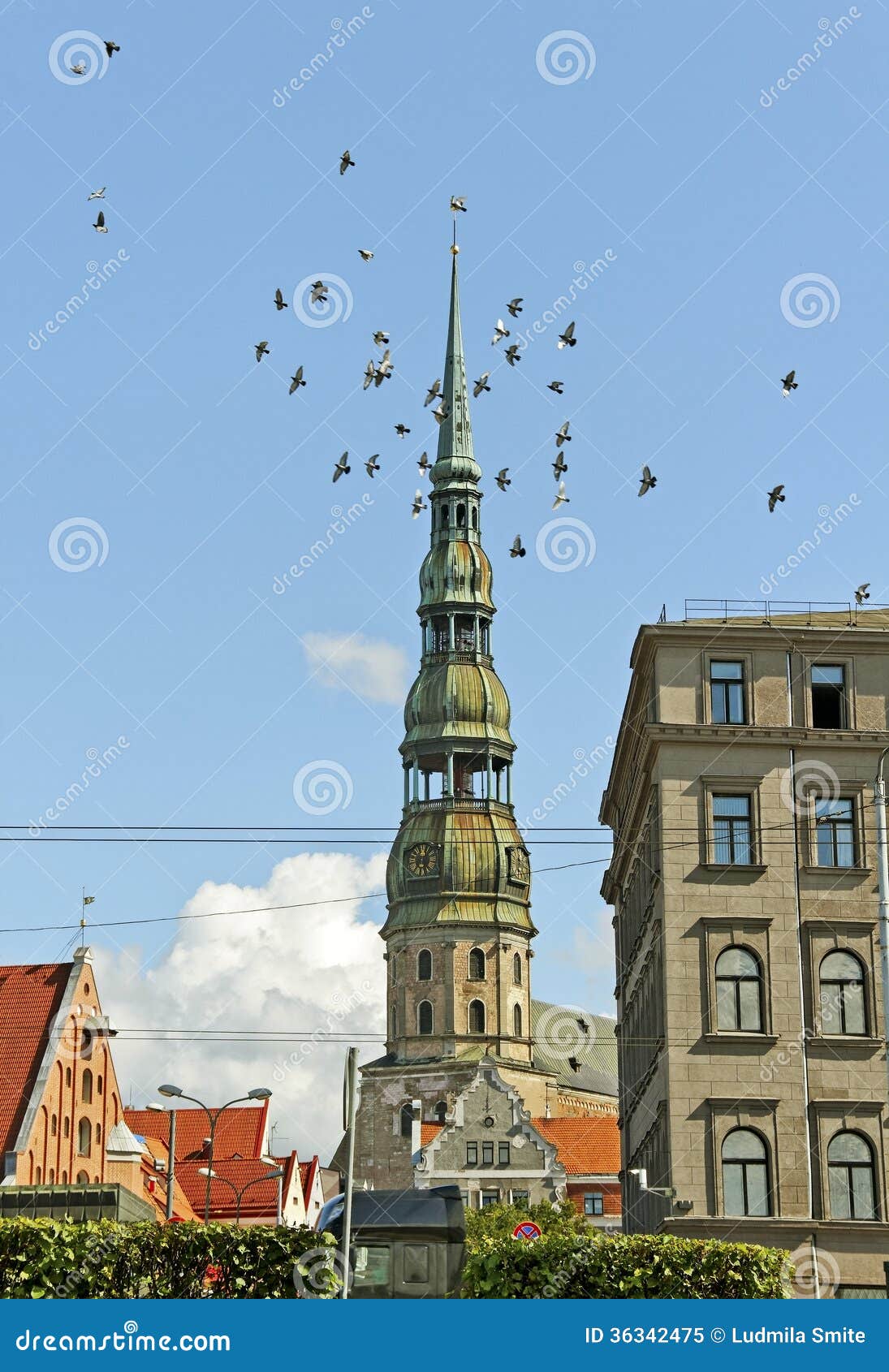 Center of Riga. stock image. Image of architecture, blue - 36342475