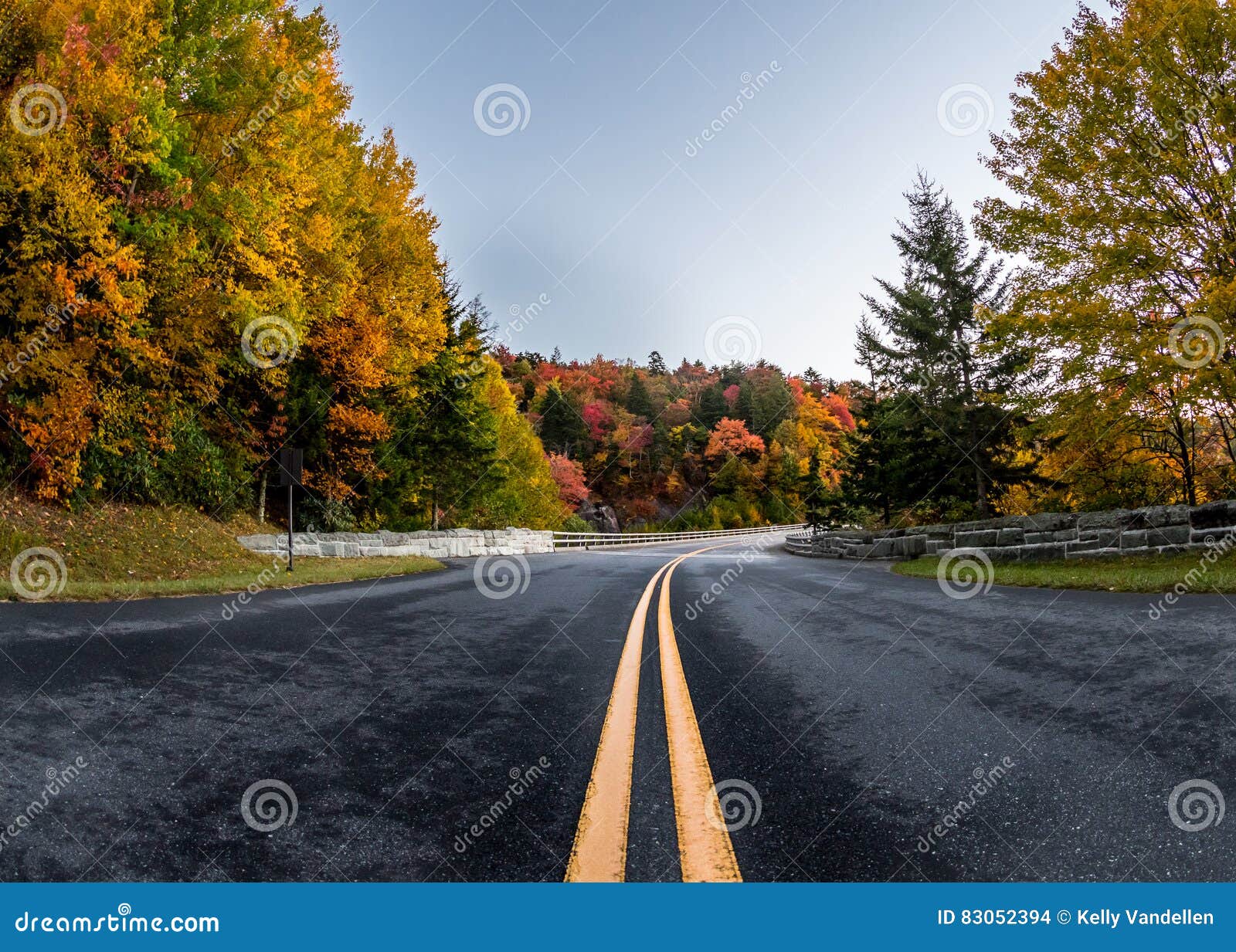 Center of Road in Fall stock photo. Image of driving - 83052394