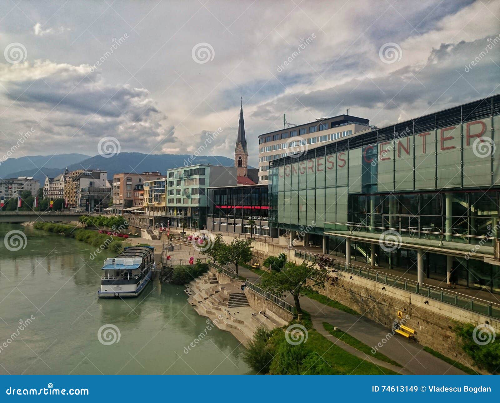 Center of Villach editorial stock image. Image of drava - 74613149