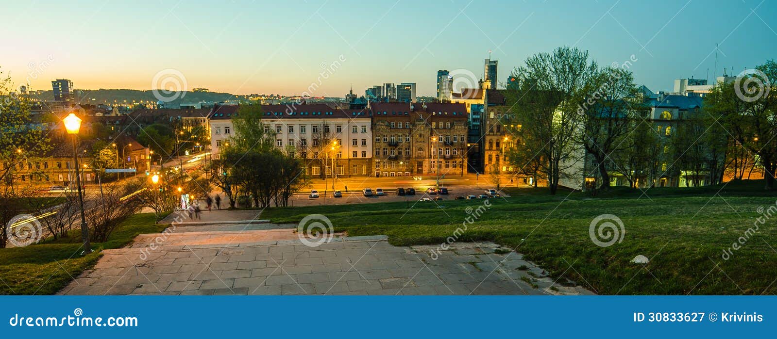 Center of Vilnius, Lithuania Stock Image - Image of baltic, evening ...