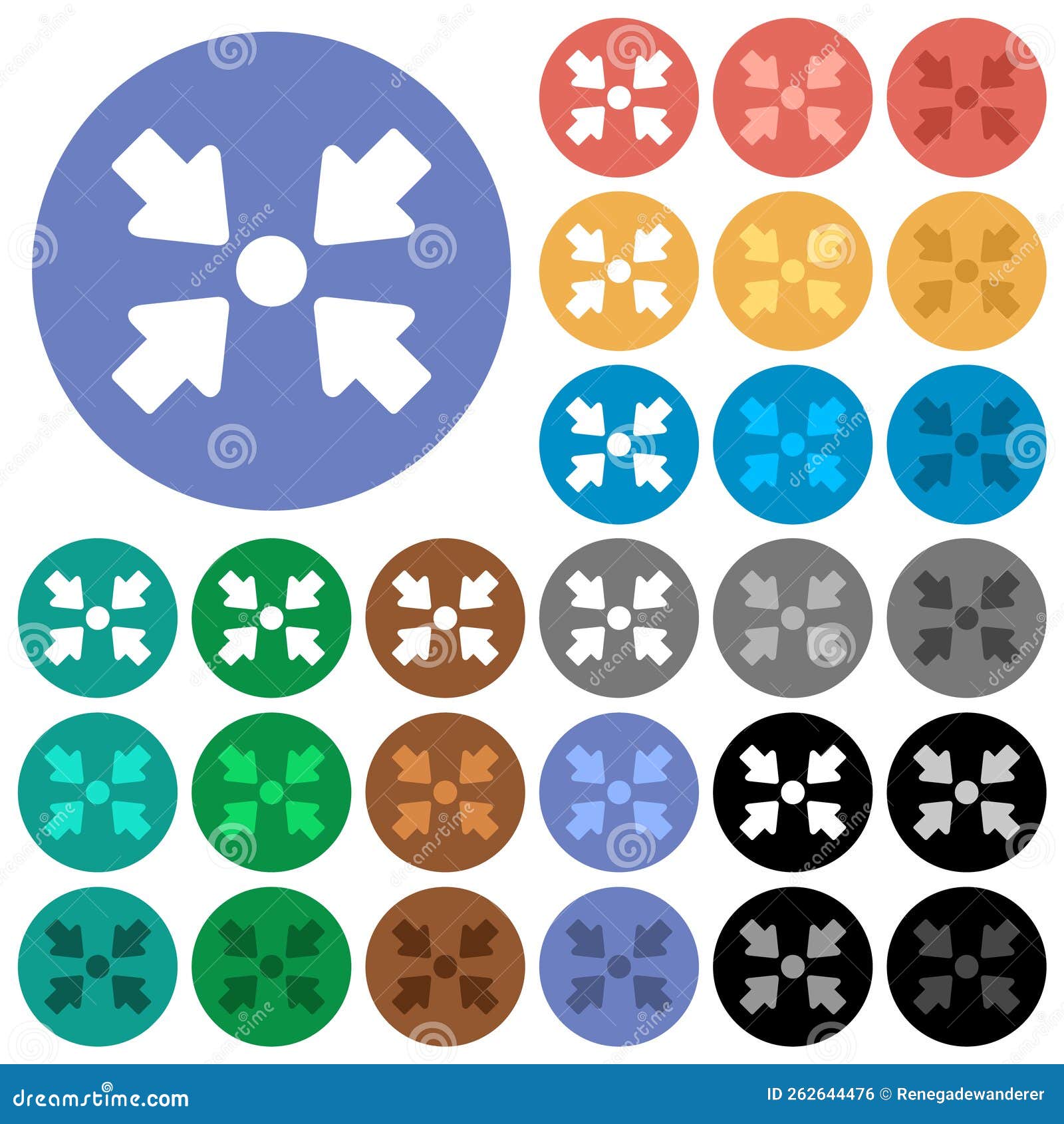 Centering Object Solid Round Flat Multi Colored Icons Stock Vector ...